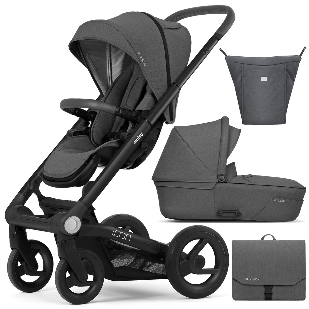 Коляска 2в1 Mutsy Icon Vision, Grip Grey Frame Black/ Titanium Grey в ...