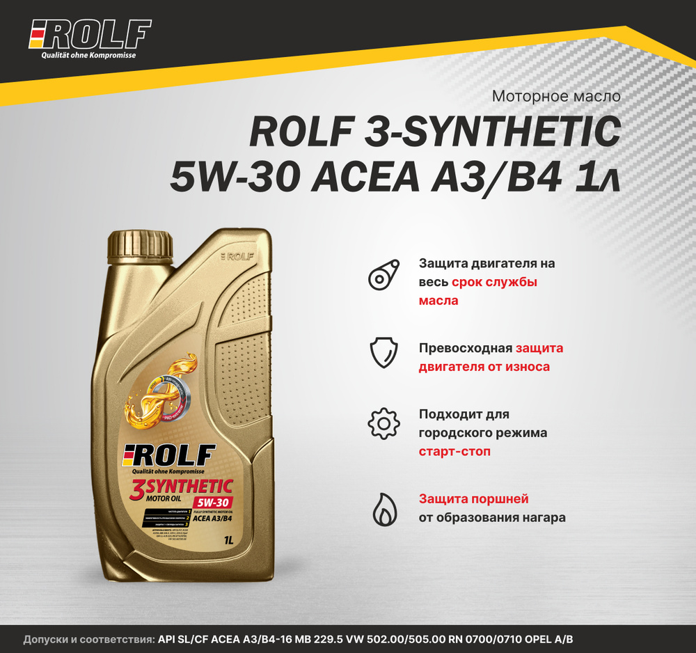 Масло моторное ROLF 5W-30 Синтетическое - купить в интернет-магазине ...