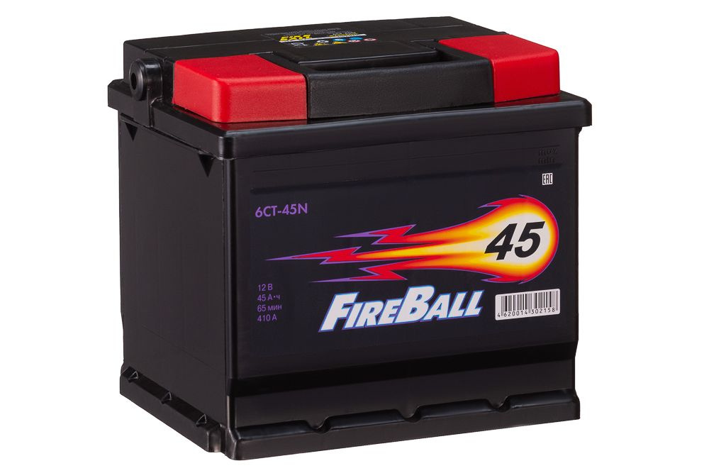 Fire Ball Аккумулятор автомобильный, 45 А•ч, Прямая (+/-) полярность ...