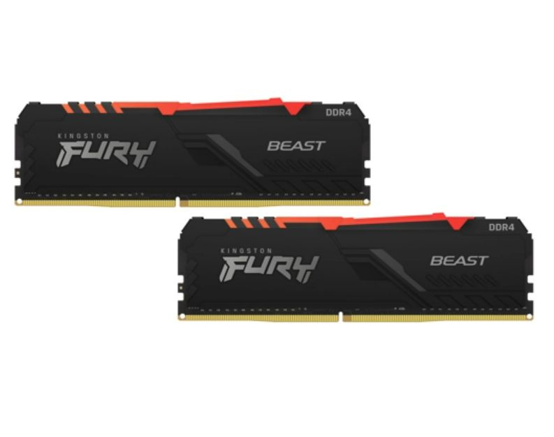 Модуль оперативной памяти Kingston Fury Beast Black RGB DDR4 2666 МГц 2x16 ГБ (KF426C16BBAK2/32 ...