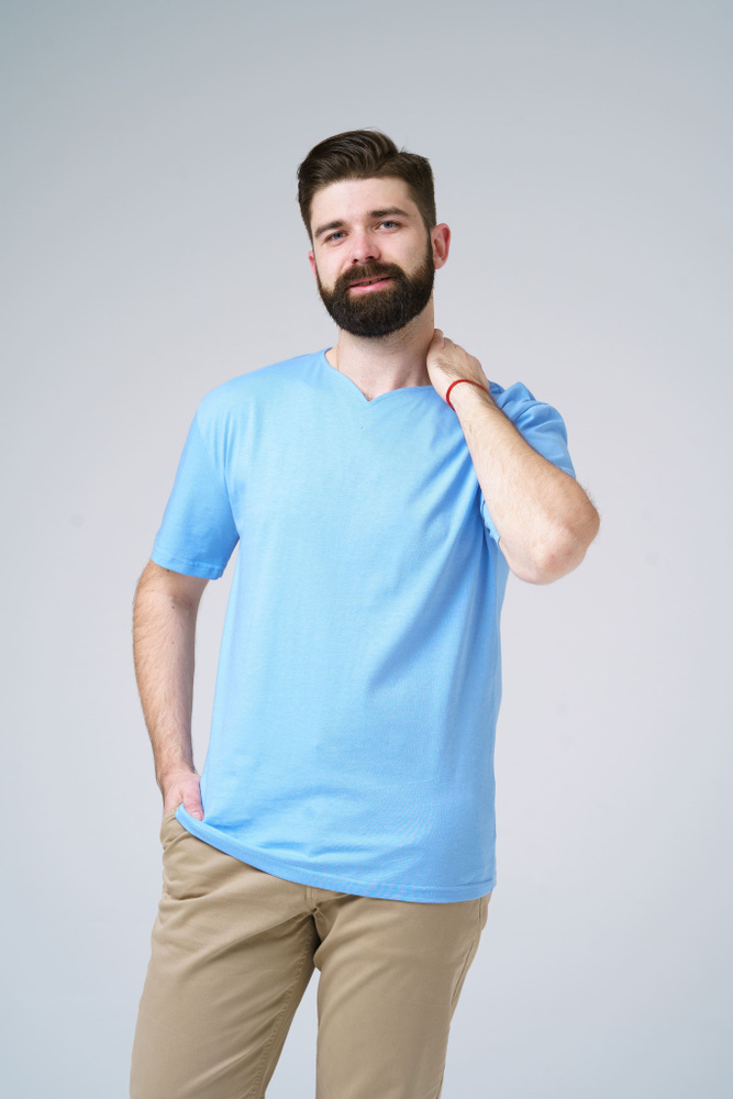 Футболка Uzor Wear, размер 54, цвет голубой, 100% Хлопок - купить по ...