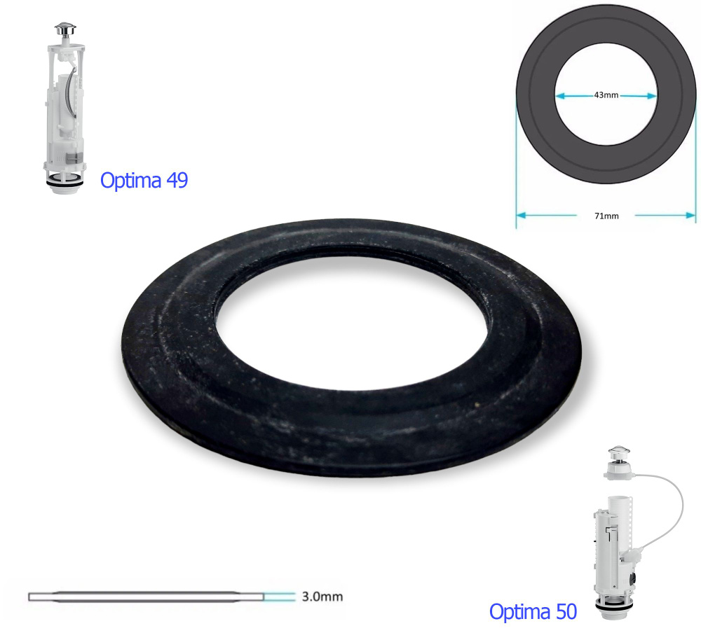 Мембрана запорная Siamp Optima 49,50 для сливной арматуры 71x43x3 ...