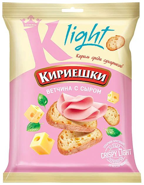 Сухарики Кириешки Light,со вкусом ветчины с сыром, 33 г - купить с ...