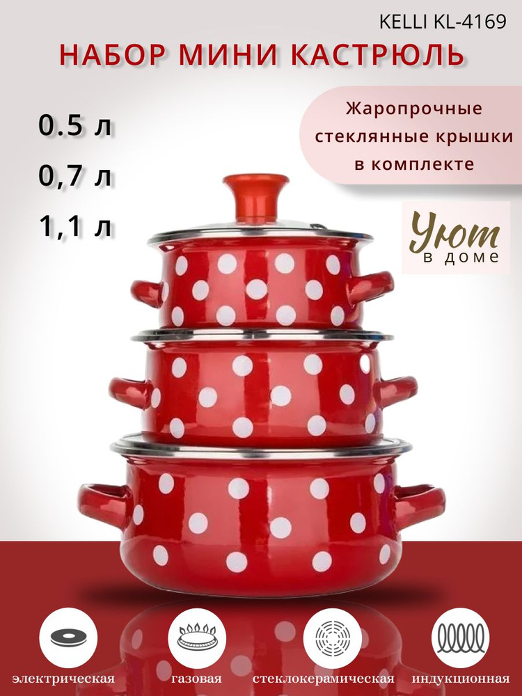 Набор посуды Kelli KL-4169 купить на OZON по низкой цене (476492810)