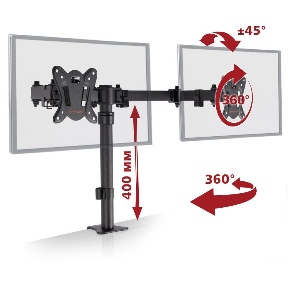 ArmMedia Кронштейн для двух мониторов настольный LCD-T13 / до 34" / до ...