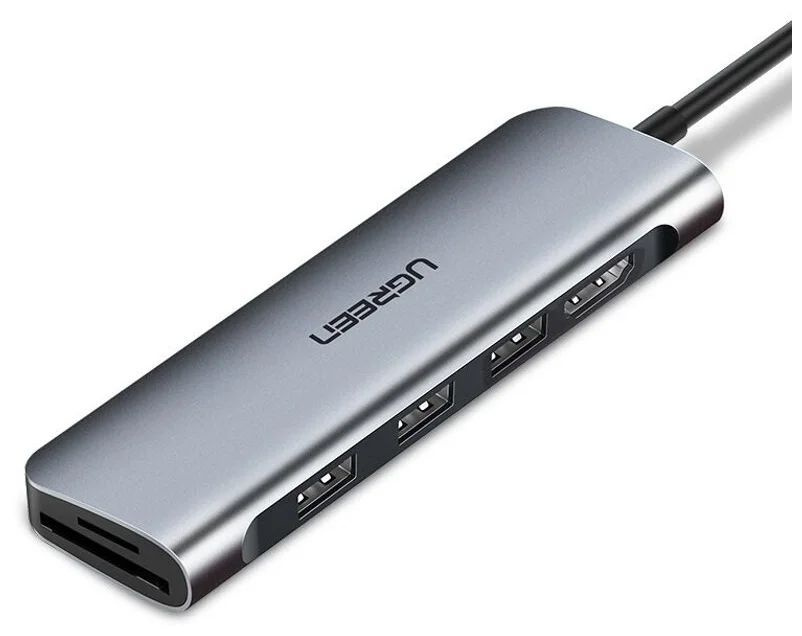 Адаптер Ugreen USB-C HUB 6 в 1 (модель 70410) - купить с доставкой по ... Адаптер Ugreen USB-C HUB 6 в 1 (модель 70410) - купить с доставкой по ...