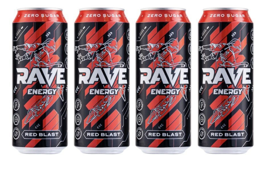 Напиток энергетический Rave Energy Red Blast 500 мл х 4 шт - купить с ...