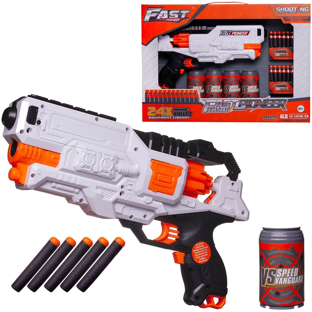Бластер автоматический "Fast Pioneer", 34х21 см, в комплекте с 24 ...