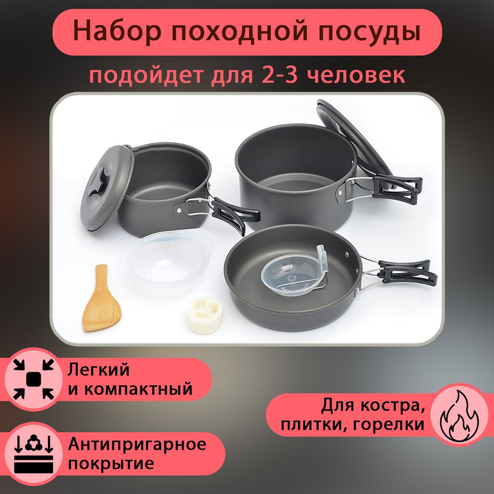 Набор туристической посуды походной / Столовая посуда для туризма ...