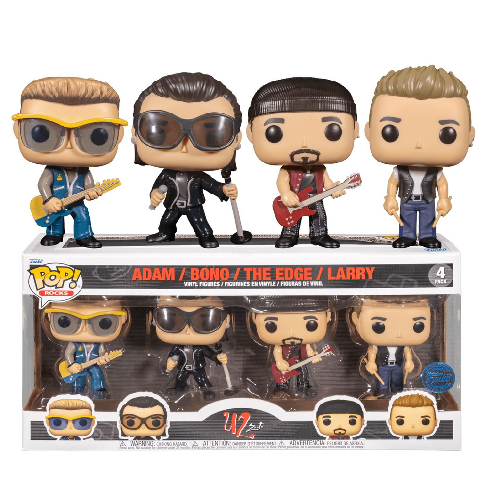 Фигурка Funko POP Bono, Larry, Edge and Adam Zoo TV Tour 4-pack ...