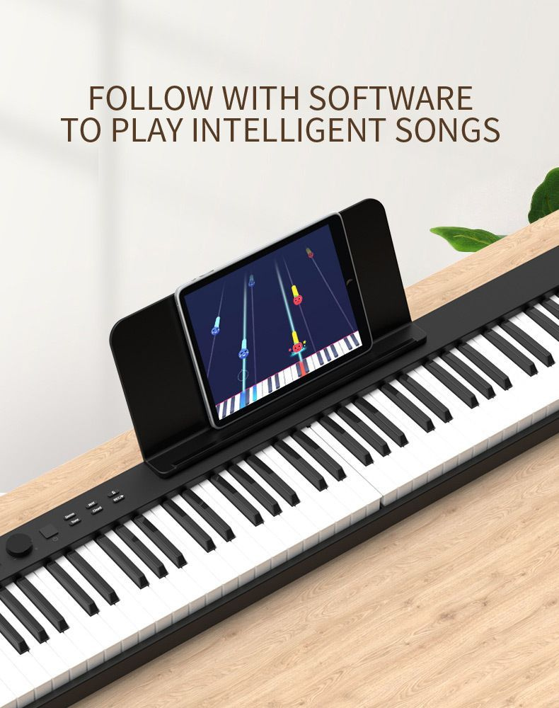 Складное электронное пианино Midi Keyboard 88 клавиш черный купить
