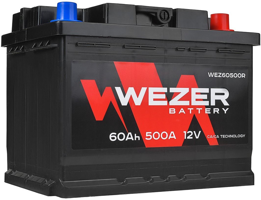 Аккумулятор автомобильный 12v 60 Ah WEZER Battery 60 Ah 500 A обратная ...