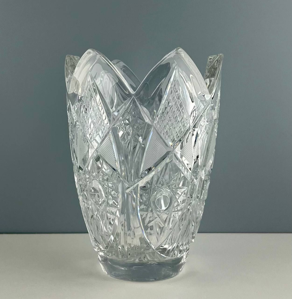 Винтажная ваза для цветов "Тюльпан". Авт. В. Мухина. Хрусталь. ЛЗХС ...