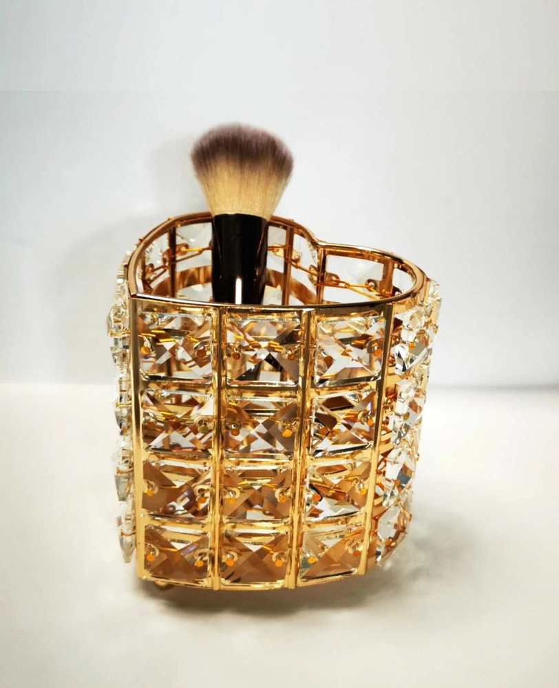 Подставка-стакан для кистей сердечко, золотой - купить с доставкой по ...