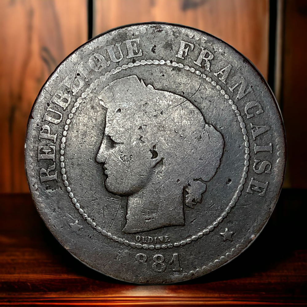 Монета Франция 5 сантимов 1881 года. Церера (древнеримская богиня плодородия) - купить в ...