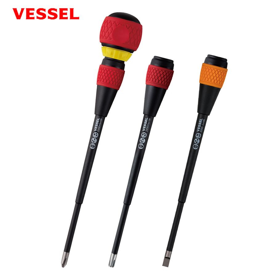 VESSEL Отвертка с храповым механизмом,с шариковой рукояткой с храповым ...