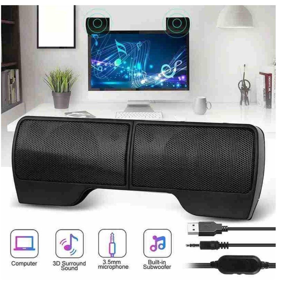 Стерео колонки с зажимом 2*3 Вт. USB, портативная - купить с доставкой ...