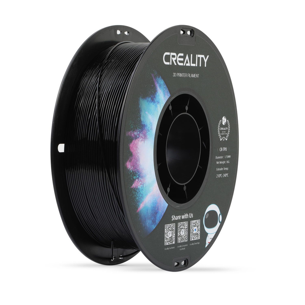 Филамент Creality CR-TPU 1.75mm 1kg черный - купить с доставкой по ...