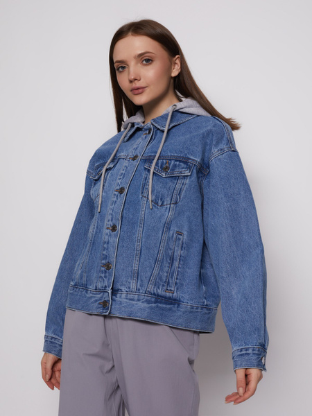 Куртка джинсовая Женский Zolla синий Хлопок, размер 44 Длинный Лето Китай купить c доставкой на ...