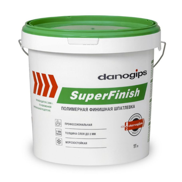 Шпатлевка для внутренних работ полимерная Danogips SuperFinish 11 л. купить на OZON по низкой ...