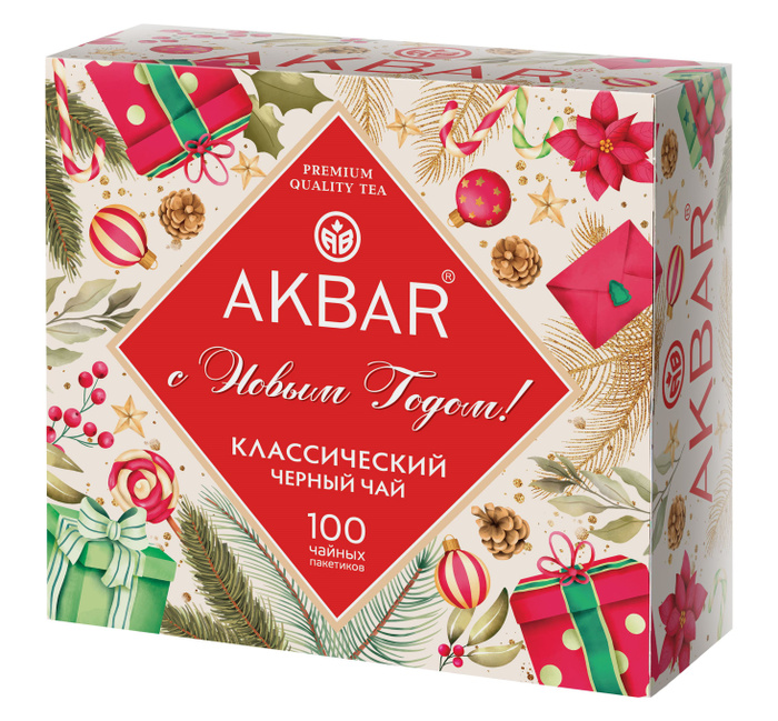 Чай в пакетиках Akbar Классическая серия С Праздником 100 шт купить
