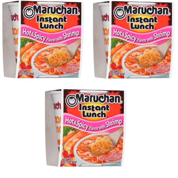 Лапша MARUCHAN Instant Lunch креветка 3 уп по 64гр - купить с доставкой ...