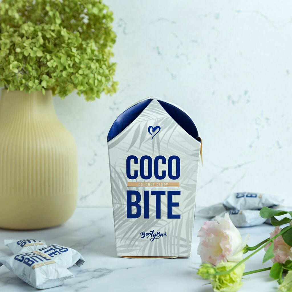 Конфеты без сахара, COCO BITE, Bootybar, кокосовые конфеты, 12 шт, 180 грамм, в темном шоколаде ...