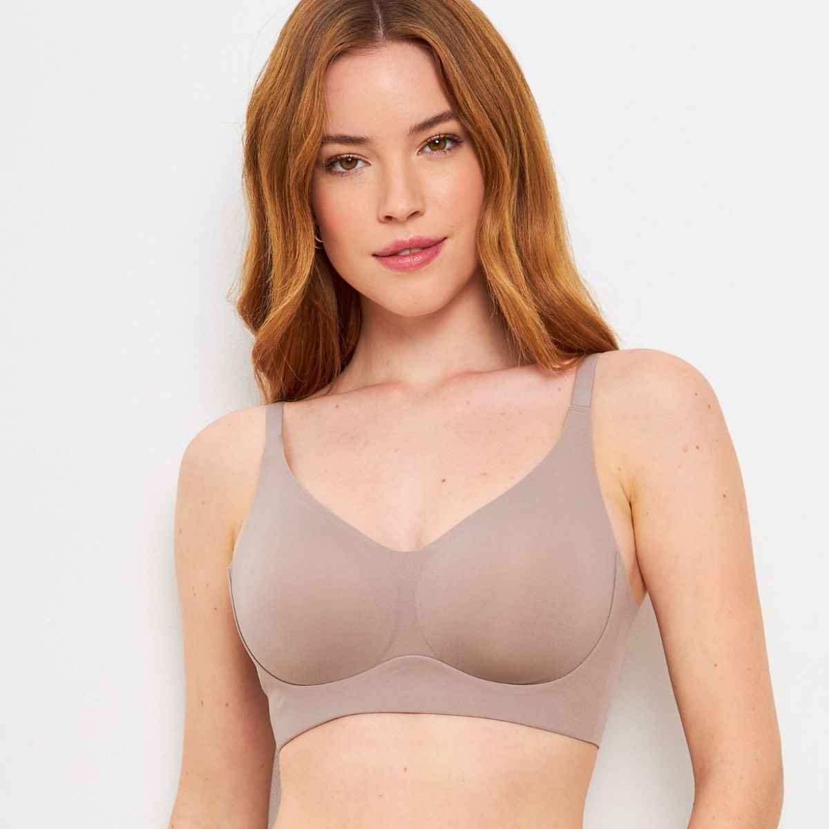 Бюстгальтер Женский EASY BRA без косточек, бра, размер 80A, 80B темно-бежевый, кофейный Полиамид ...