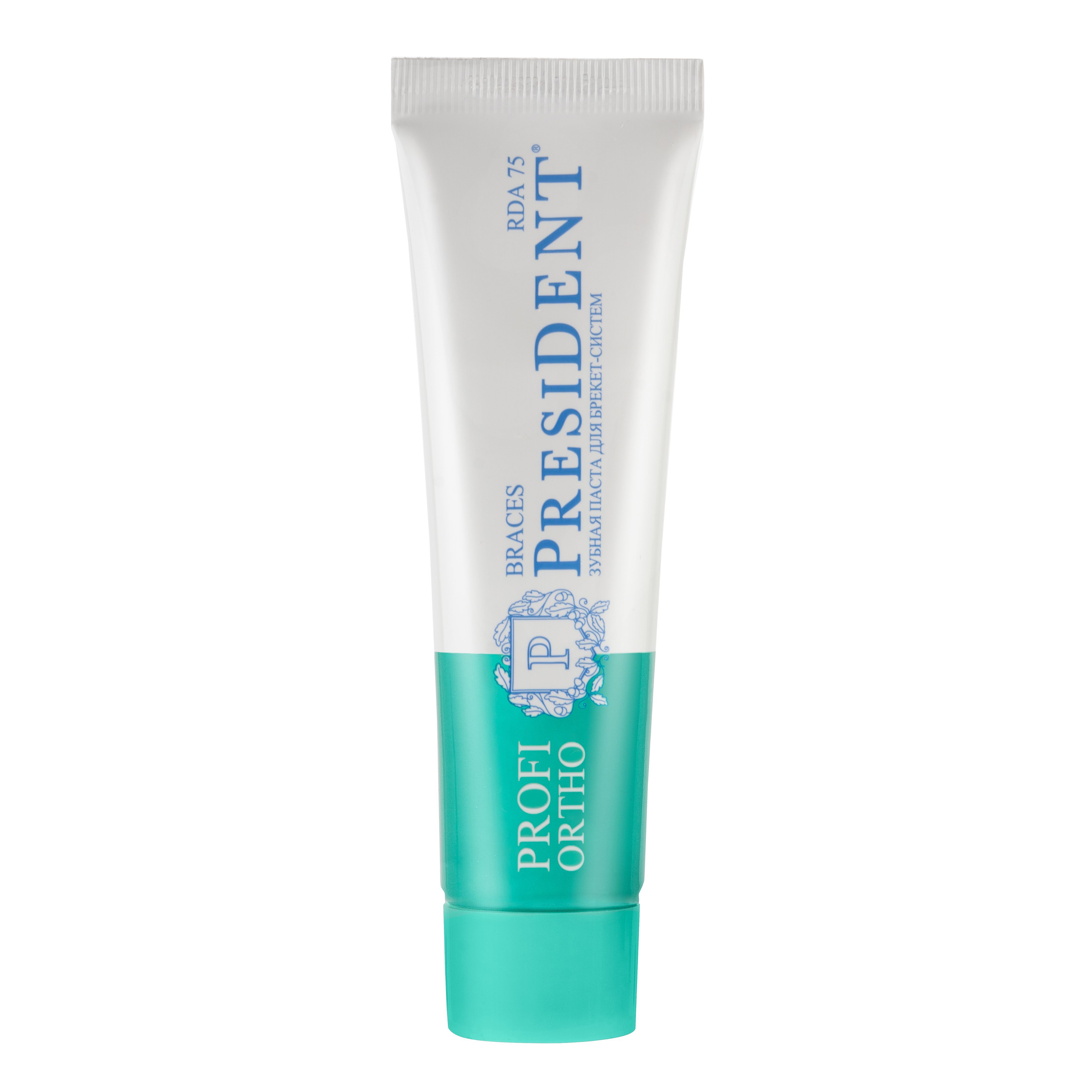 Зубная паста для брекетов PRESIDENT PROFI ORTHO Braces RDA 75, 50 мл ...