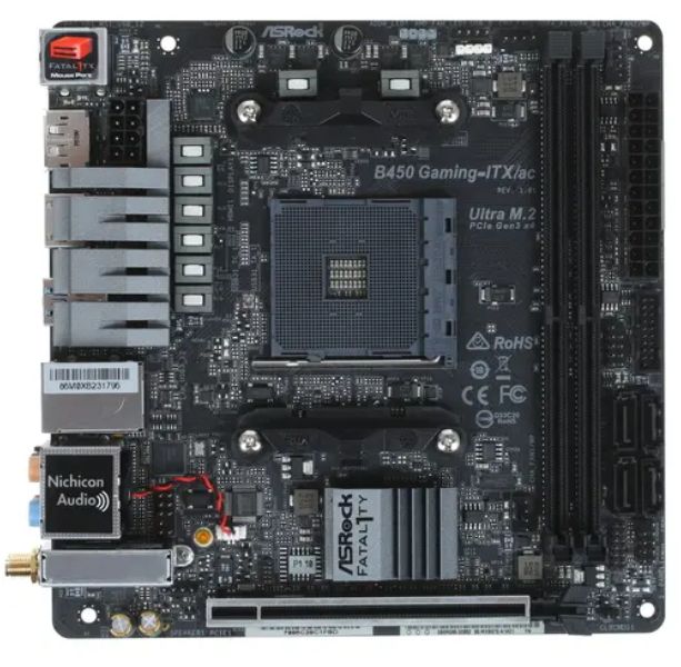 Материнская плата ASRock Fatal1ty B450 Gaming-ITX/ac (Fatal1ty B450 ...