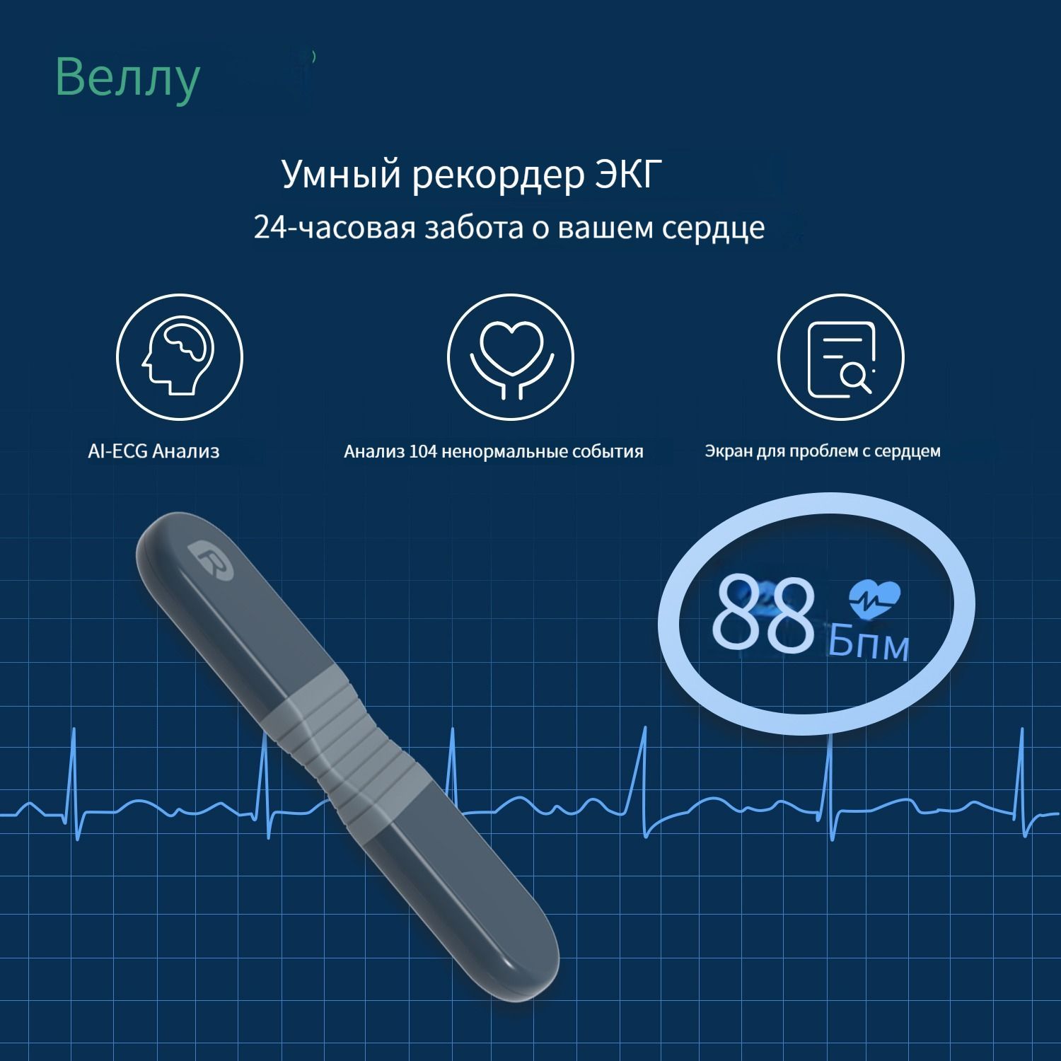 LEPU Монитор ЭКГ,ECG,Профессиональный холтеровский регистратор с ...