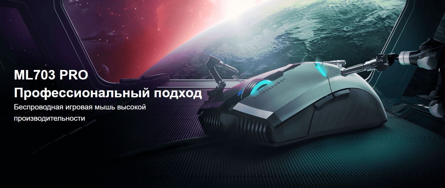 Игровая мышь проводная ThundeRobot MG701, серебристый, черный - купить ...