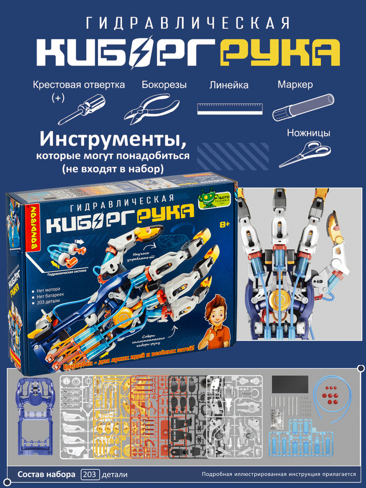 Механическая киборг рука робота на пальцы для детей Bondibon ...
