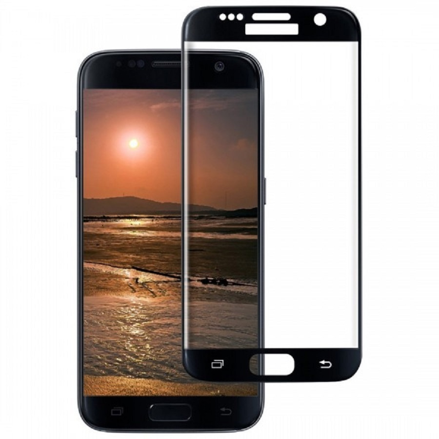 Защитное стекло для Samsung Galaxy S7 (клей по всей поверхности) черное ...