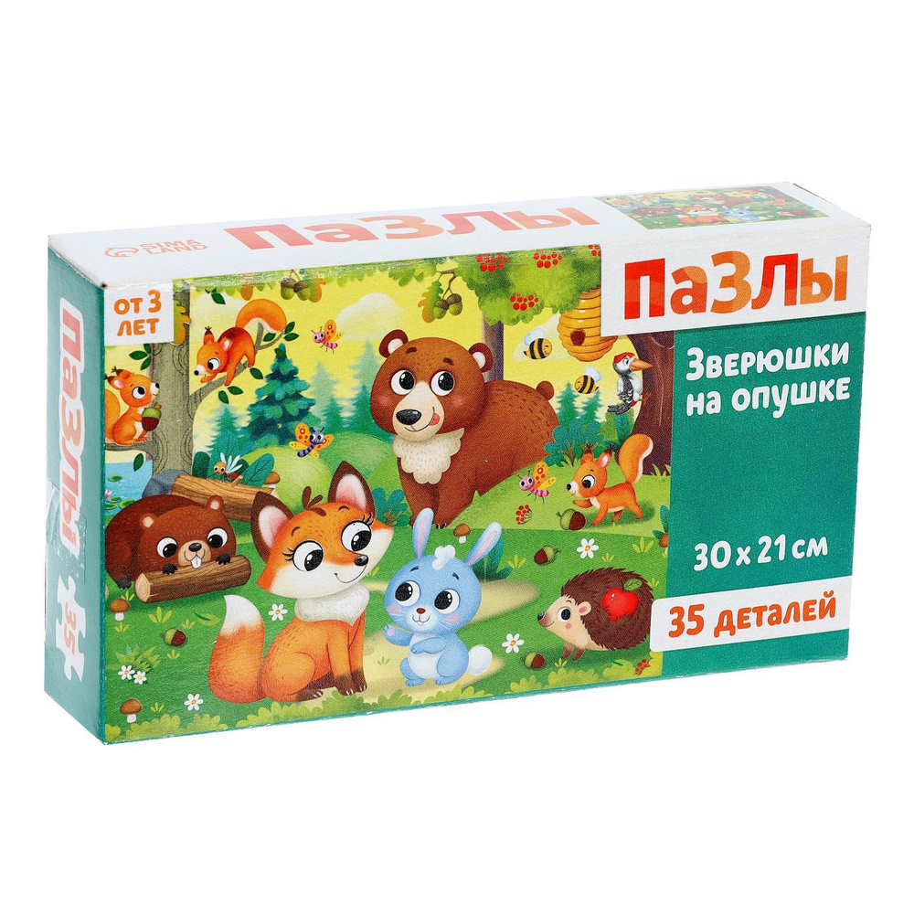 Пазлы, Puzzle Time "Зверюшки на опушке", 35 элементов, для детей и ...