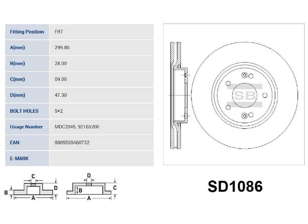 Диск тормозной Sangsin SD1086 - купить по низкой цене в интернет ...