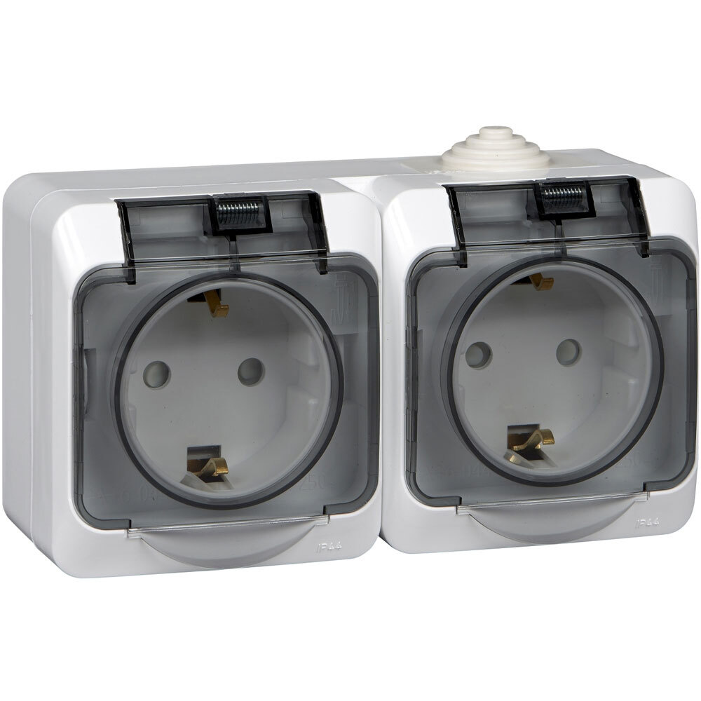 Розетка двойная влагозащищенная IP44 Schneider Electric Etude с ...