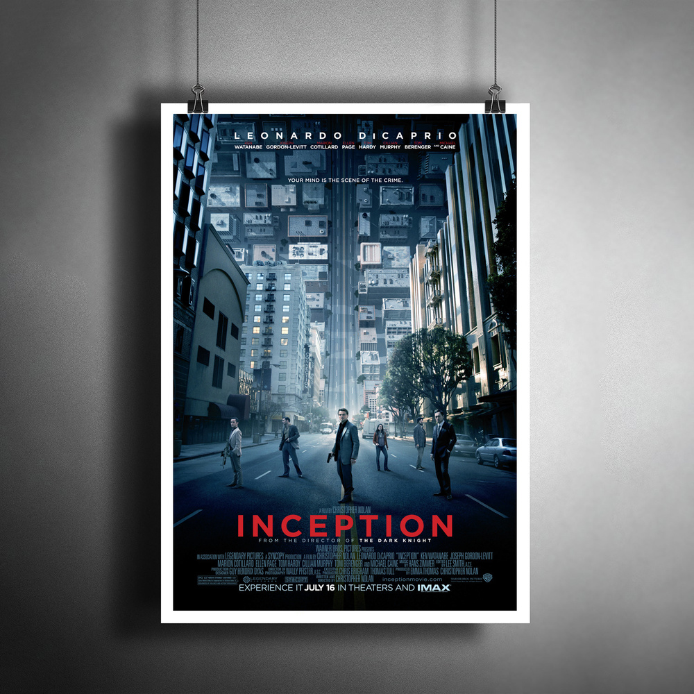 Постер плакат для интерьера "Фильм: Начало. Леонардо ДиКаприо. Inception"/ Декор дома, офиса ...