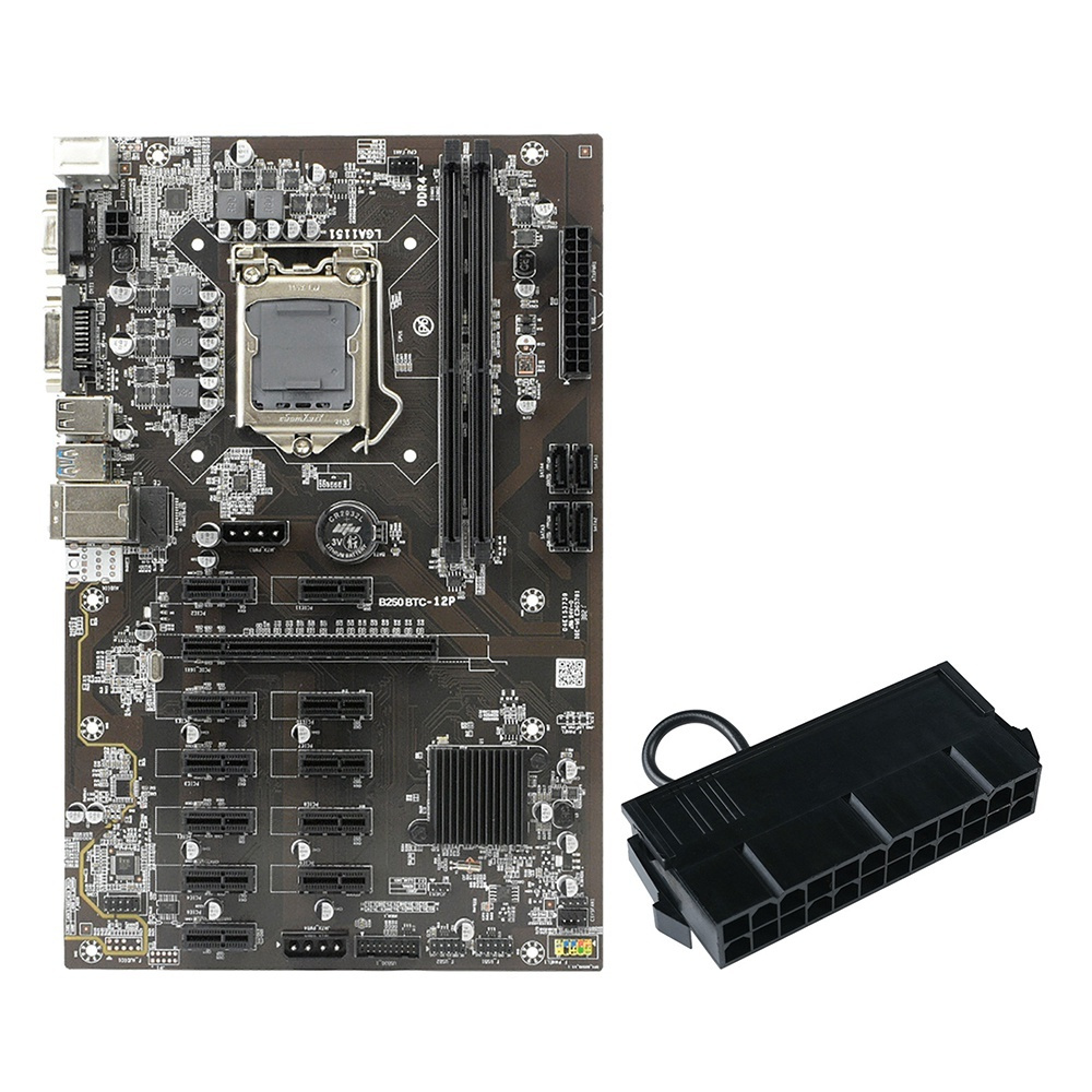 Материнская плата B250 BTC для майнинга LGA 1151 DDR4 с 24 контактным ...