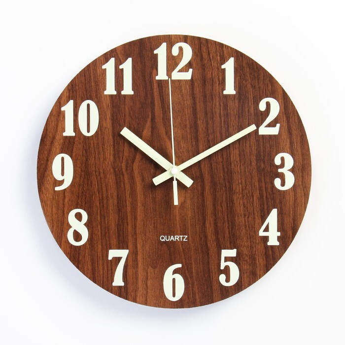 Часы настенные флуоресцентные плавный ход D 30 см купить по низкой цене в интернет магазине