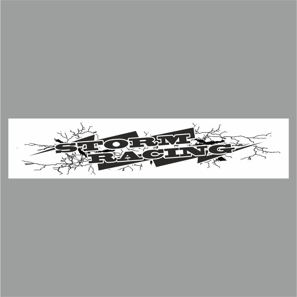 полоса на лобовое стекло 1220х270мм "STORM RACING" белая, Арт рэйсинг ...