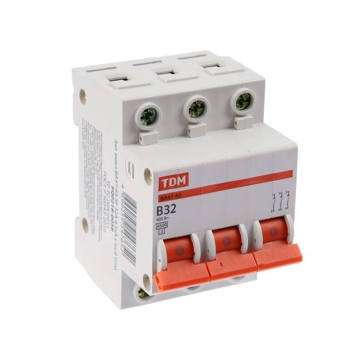 Купить TDM Electric Выключатель автоматический TDM ВА47-63, 3п, 32 А, 4 ...
