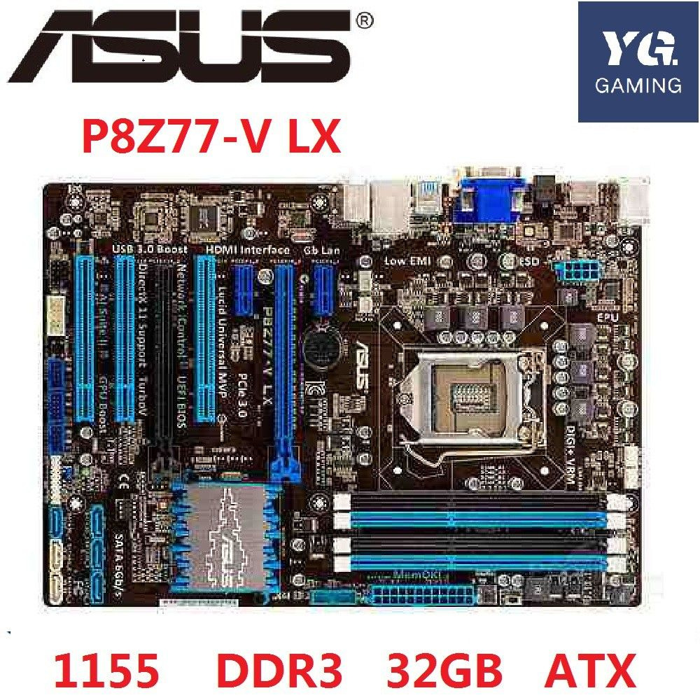 Оригинальная материнская плата для настольных ПК ASUS P8Z77 - V LX DDR3 ...