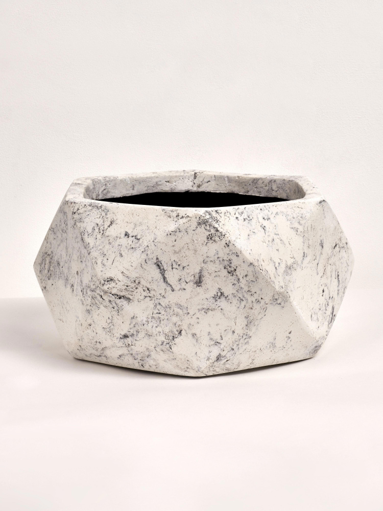 Кашпо Low Rombo Marble collection 41 см 15 л полимербетон мрамор ...