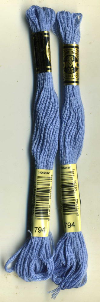 Мулине DMC (Франция), артикул 117, 100% хлопок, цвет 794 Серо-голубой, комплект из 2 шт ...