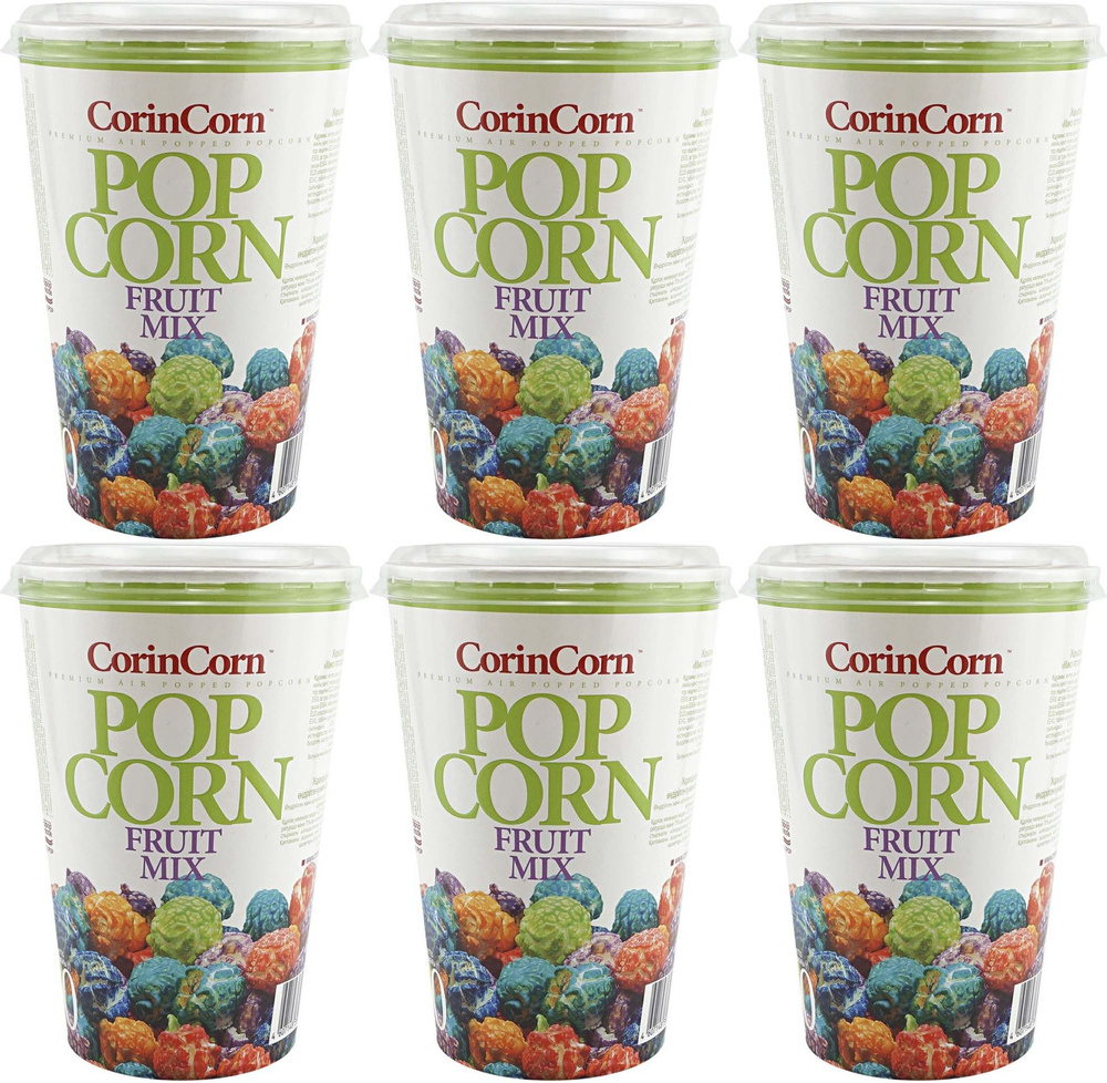 Попкорн Corin Corn Микс сладкий, комплект: 6 упаковок по 90 г - купить ...
