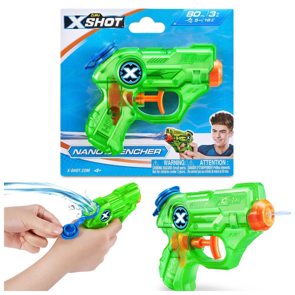 Пистолет водяной Zuru X-SHOT Nano Drencher зеленый - купить с доставкой ...