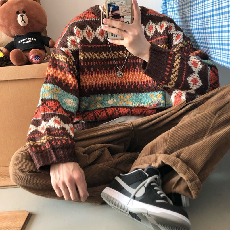 Свитер Мужской SYJWY коричневый Полиэфирное волокно, размер 50 Без застежки Длинный Китай купить ...