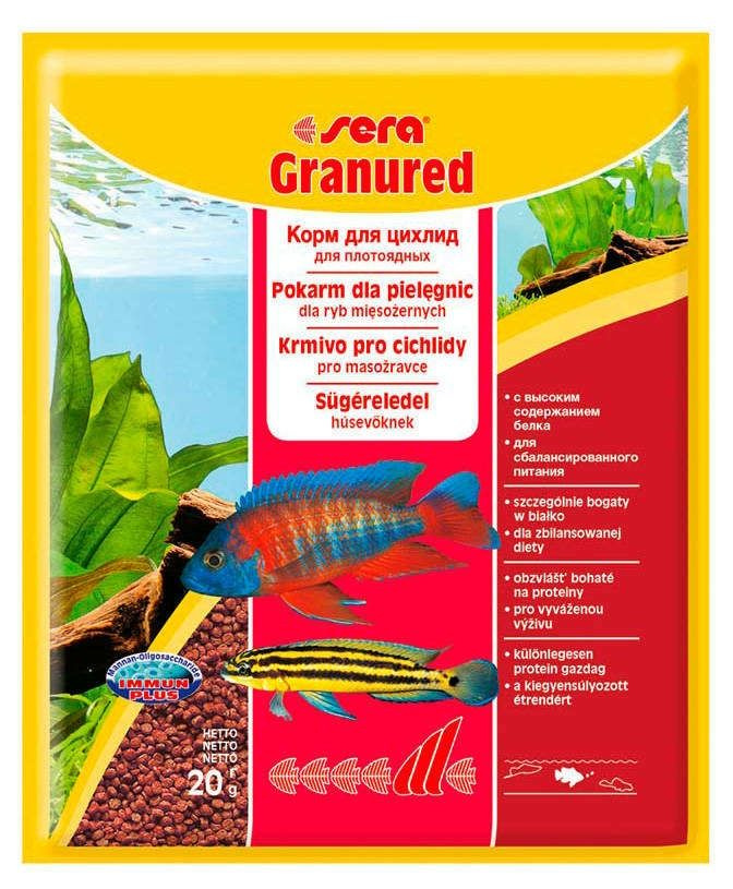 Корм для плотоядных цихлид Sera Granured гранулы, 20 г - купить с ...
