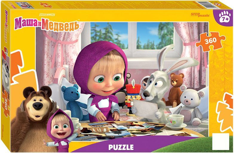 Детский пазл "Маша и Медведь", игра-головоломка паззл для детей, Step Puzzle, 360 деталей ...